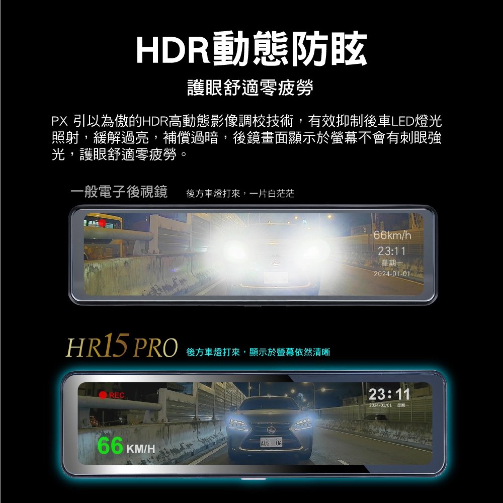 大通 HR15 PRO 2K GPS-WIFI 頂級電子後視鏡＋128G記憶卡 - 旭益汽車